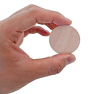 1.5 Inch Natural Wood Slices Unfinished Round Wood Coins for DIY Arts & Crafts Projects, 50 per Pack.
