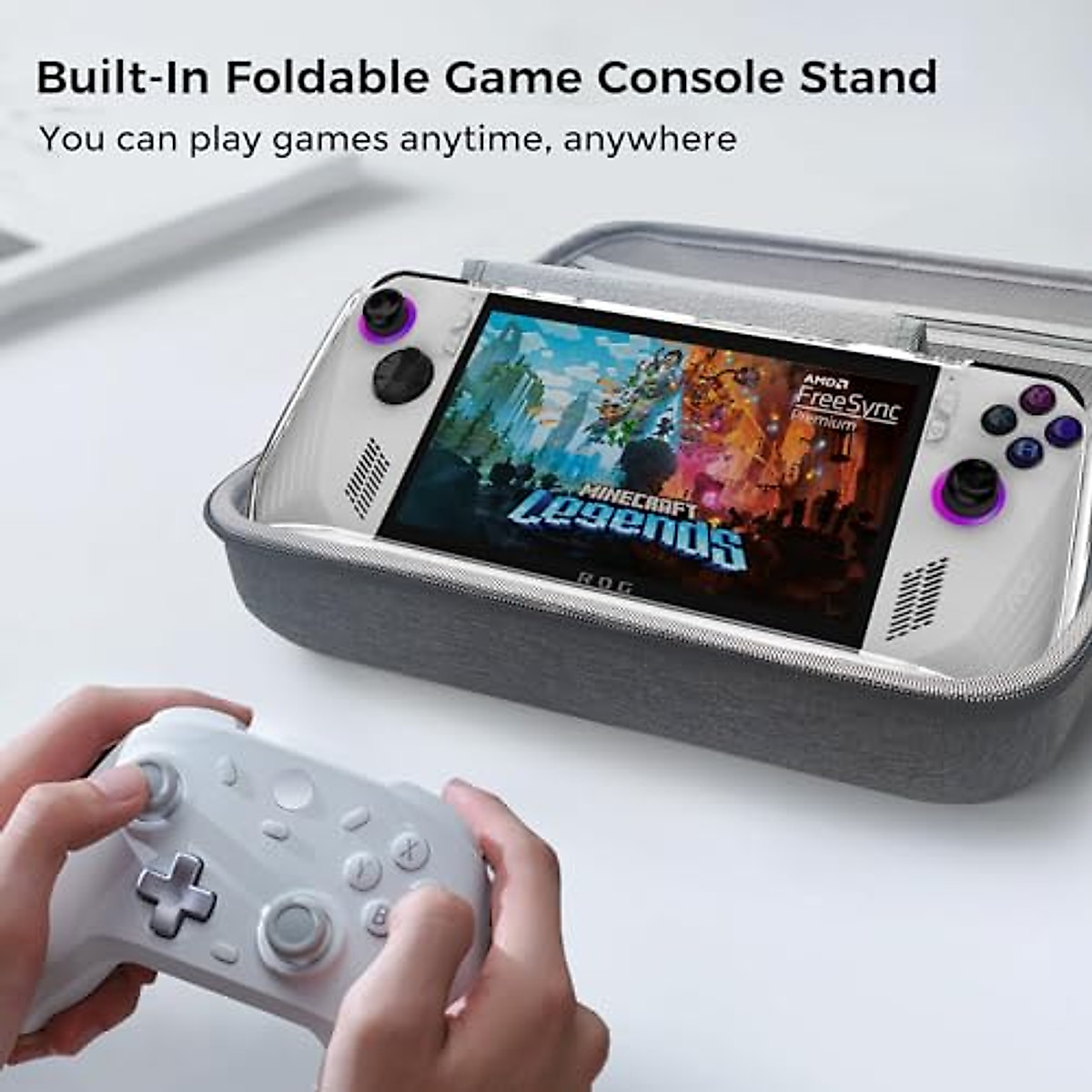 Sonicgrace for ASUS ROG Ally 2023 Case / ROG Ally X 2024 Case, Hard Handheld Protected Travelling Carrying Case, Shockproof Game Console Storage Bag Compatible with ASUS ROG Ally X Accessories