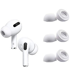 BLLQ Small Size Ear Tips Earbuds Covers Ear Caps Eartips Earpads Compatible with Apple AirPods Pro, Silicone Tips, Fit in Case, 3 Pairs White S