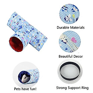 Small Animal Play Tunnel Excise Tube Hamster Toy - Collapsible Hut Bed Gift for Small Pet Chinchillas/Mice/Gerbil Rats/Chinchilla/Squirrel/Baby Guinea Pigs/Hedgehog (Beige2)