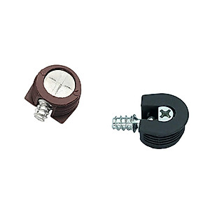 20 Pieces Thread Cam Lock Shelf Support Pin Cam Lock Cabinet Shelf Support Holder Bracket Studs Pins for Furniture Kitchen Cabinet, Black