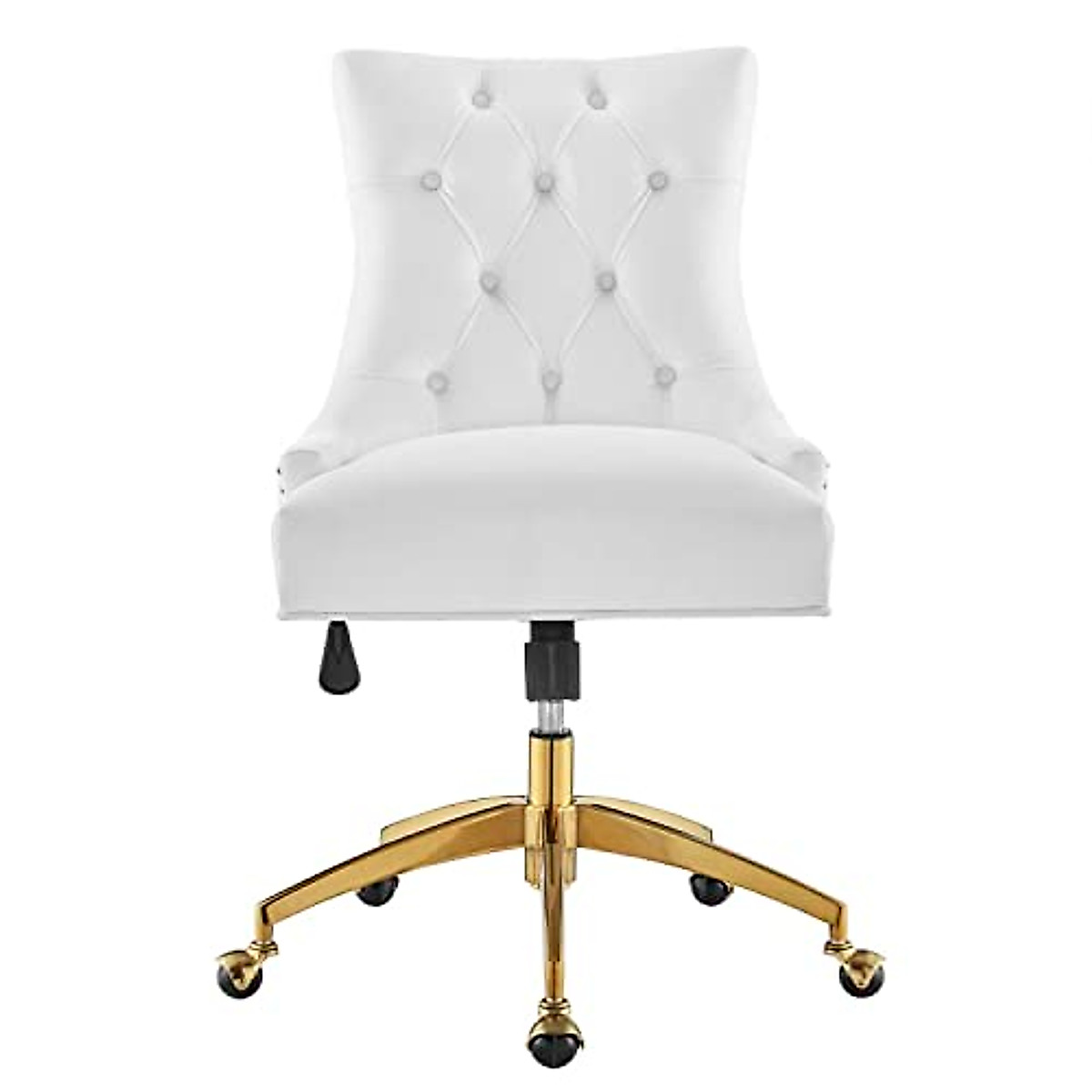 Modway Regent Tufted Performance Velvet Swivel Office Chair in Gold White