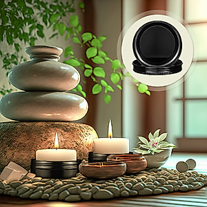 100 Pack Metal Tins 4 oz Aluminum Containers Screw Top Round Tin Cans with Lids for Cosmetic Lip Balm DIY Salves Candles Wax (Black)