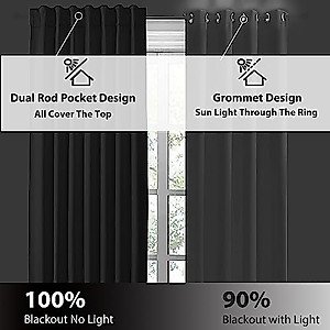 OVZME 100% Blackout Window Panels for Living Room, Keep Warm Light Green Blackout Curtains Energy Saving Full Light Blocking Thermal Insulated Curtains, Back Tab & Rod Pocket (W52 x L84)