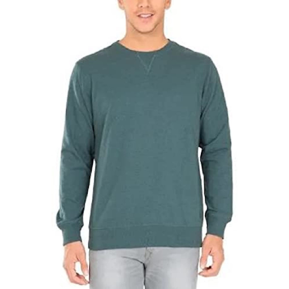 Eddie Bauer Men’s Fleece Lined Crew Sweatshirt (XX-Large, Green)