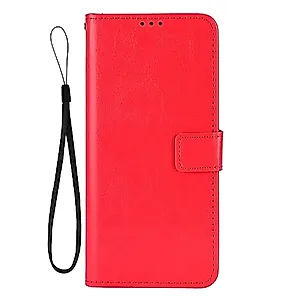 Leather Case for Oppo Reno2, Wallet Case for Oppo Reno2 Flip PU Leather Cover, Magnetic Buckle Protection Phone Cover for Oppo Reno2 Case Red