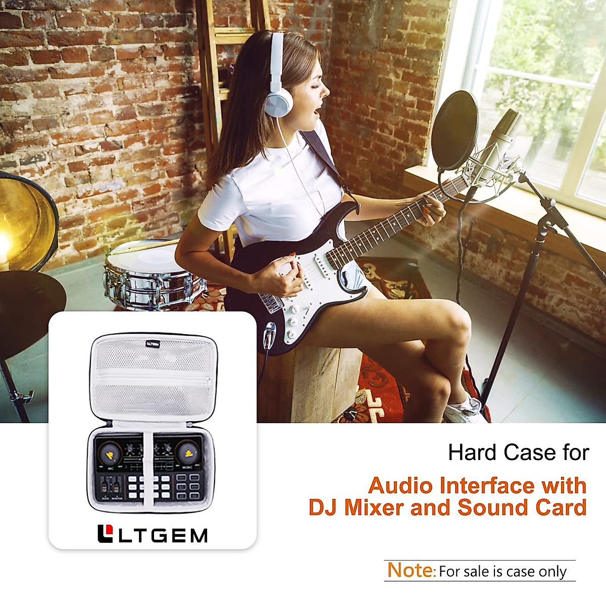 L LTGEM EVA Hard Storage Case for MAONO Audio Interface with DJ Mixer and Sound Card - Travel Protective Carrying Bag