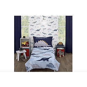 Parent's Choice 4-Piece Toddler Bedding Set, Blue, Dino