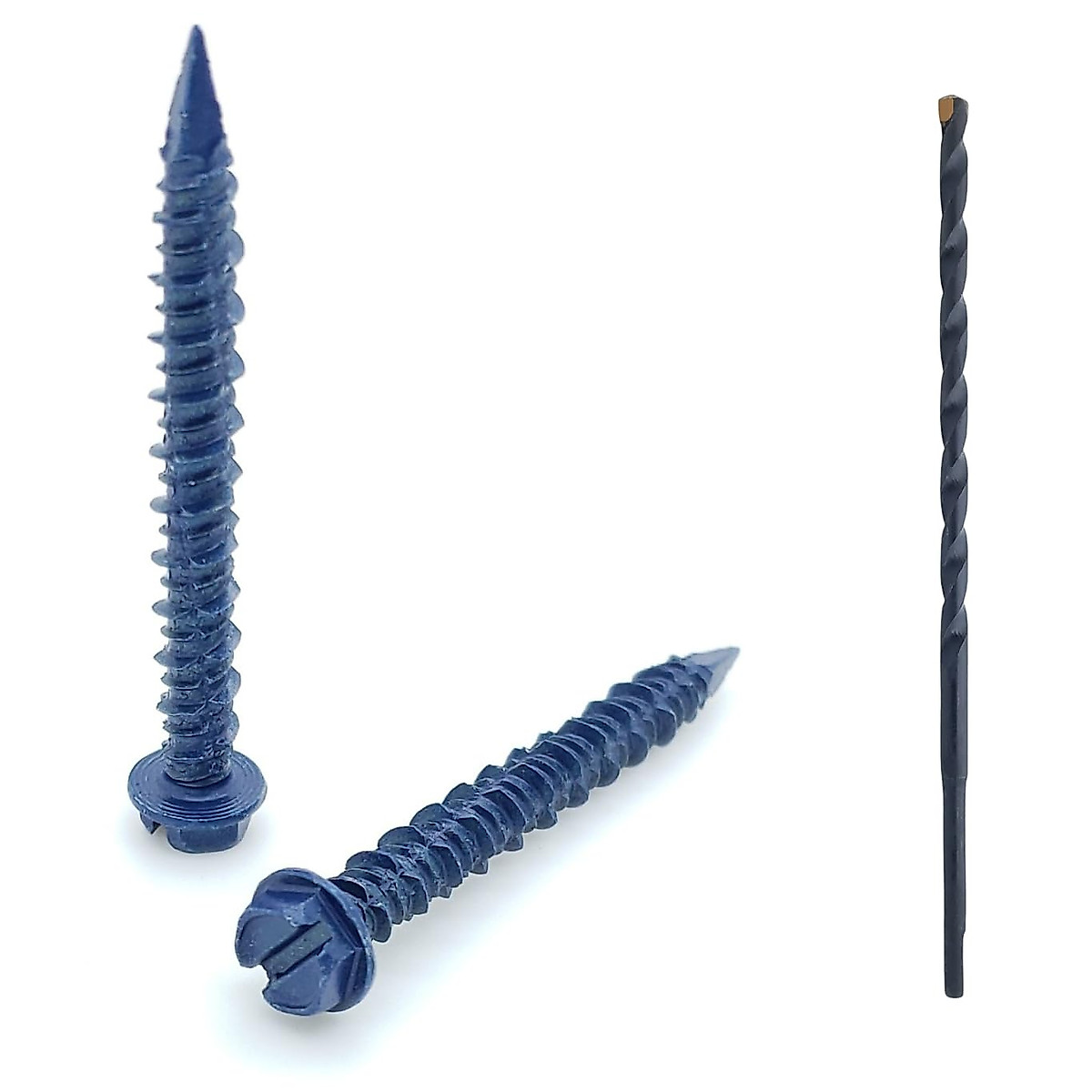 100 Qty 3/16" x 1-3/4" Hex Head Diamond Tip Concrete Screws to Anchor Masonry, Block & Brick (BCP487)