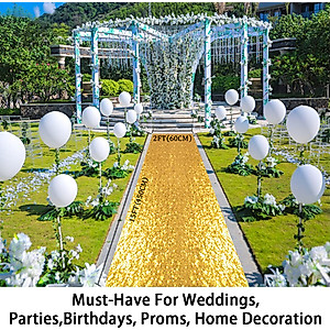 ShinyBeauty Gold Aisle Runners 2FTx15FT Carpet Runner for Party Glitter Runner for Wedding Aisle Runner Gold N105