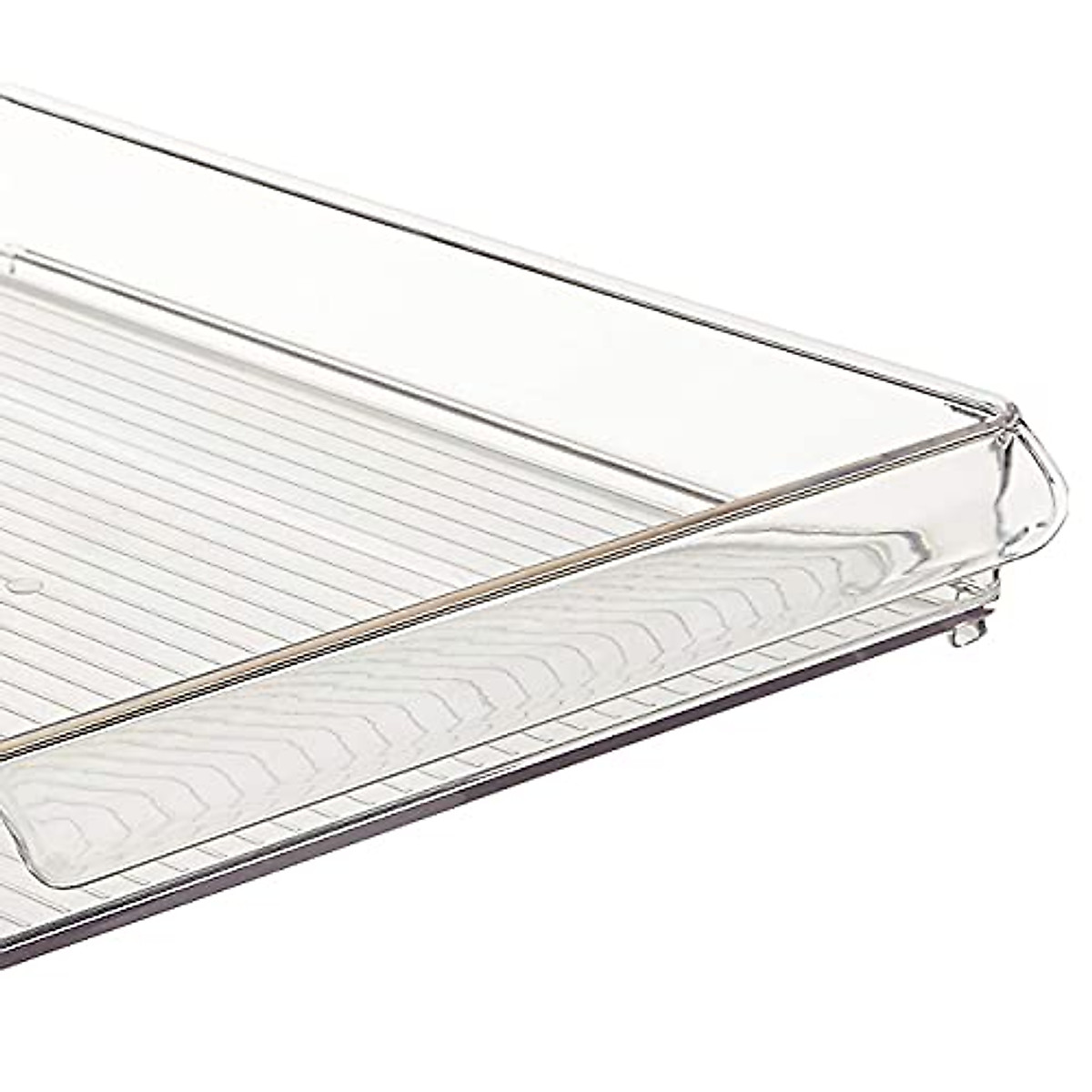 iDesign Plastic Refrigerator and Freezer Storage Organizer Tray with Handle for Kitchen, Pantry, Shelf, Counter, BPA-Free, 14.5" x 12" x 2", Clear