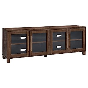 Henn&Hart Rectangular TV Stand for TV's up to 80" in Walnut, Electric Fireplace TV Stands for the Living Room