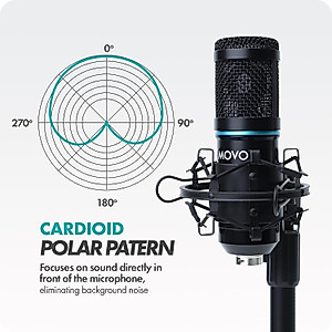 Movo Smartphone Podcast Microphone Bundle for iPhone, iPad - 2X Condenser Microphone, 2X Desktop Mic Stand, 2X Studio Headphones, Dual Channel XLR Interface - Studio Microphone for Streaming Kit