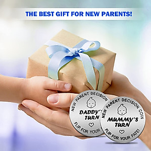 Neatbuddy Decision Making Coin Pregnancy Gifts for First Time Moms, New Dad Gifts, New Moms Gifts for Women, Dad Gifts for New Parents to Be Birthday Gift