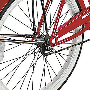 MICARGI Tahiti Single Speed 26 Inch Men's Beach Cruiser Bike Hi-Ten Steel Frame City Bike Classic Road Outdoor Bicycle (26" - Red)