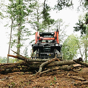 Titan Attachments 60" Economy Series Root Grapple Bucket Attachment, Universal SSQA Connection, Twin 3,000 PSI Cylinder with Cylinder Guard, Back Stoppers, 3/8" Thick Steel Frame