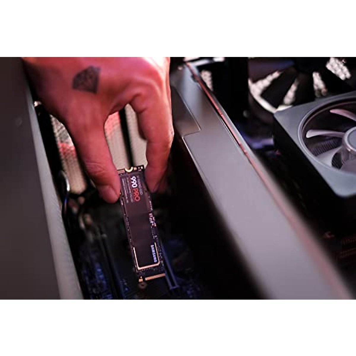 SAMSUNG 990 PRO SSD 1TB PCIe 4.0 M.2 Internal Solid State Drive, Fastest Speed for Gaming, Heat Control, Direct Storage and Memory Expansion for Video Editing, Heavy Graphics, MZ-V9P1T0B/AM