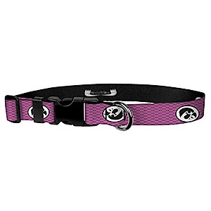 Moose Pet Wear Dog Collar – University of Iowa Hawkeyes Adjustable Pet Collars, Made in The USA – 1 Inch Wide, Large, Pink Carbon Fiber