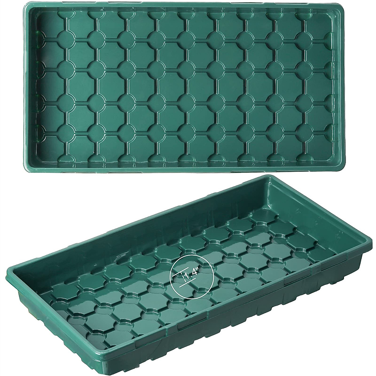 DEAYOU 2-Pack Seed Starter Tray with Humidity Dome and Base, 144 Cells Adjustable Seedling Starting Clone Tray, Garden Propagator Germination Kit with Plant Tags for Indoor Hydroponic Plants Growing