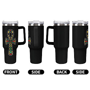 Rasta Ankh Rastafarian Egyptian 40OZ Tumbler Stainless Steel Travel Mug Water Bottle Car Cup Tea Cups with Lid Black-style