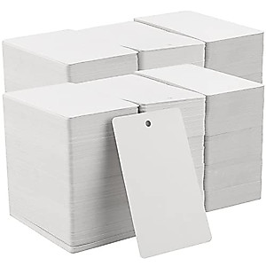 SINJEUN 3000 PCS 1.77 x 2.95 Inches White Merchandise Tag, Blank Paper Gift Tags, Hanging Garment Shipping Tags with Hole for Crafting