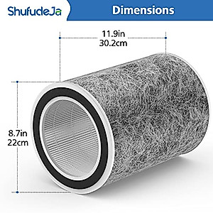 HC502 HP202 Air Purifier MAX Filter with True HEPA Compatible with Shark HC502 & HP200 Series HP202 HP201, HP302 & HP232, Cleans up to 99.97% of particles, Part # HE2FKBAS, # HE2FKBASMB, 1 Pack