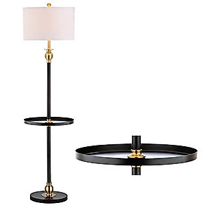 JONATHAN Y JYL3002A Evans 61" Metal LED End Table Floor Lamp, Modern, Contemporary, Traditional, Glam, Elegant, Office, Living Room, Family Room, Dining Room, Bedroom, Hallway, Foyer, Black/Brass