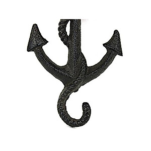 Rustic Black Cast Iron Anchor Hook 5 Inch - Anchor Decoration - Nautical Wall Hook