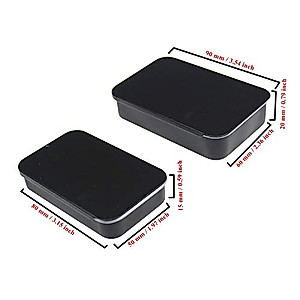 24-Pack Slide Top Rectangular Metal Tin Containers for Candies Jewelry Crafts Pills Lip Balm Storage Survival Kit, Mixed Sizes (Black)