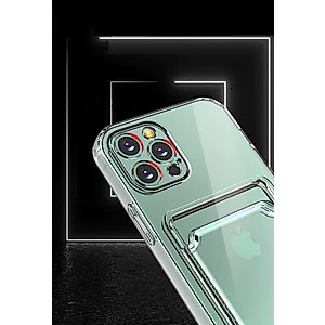 Xerial Compatible with iPhone 13 Mini case with Card Holder, Clear Card Slot case, Ultra-Thin, Soft, Shockproof, Credit Card Protective Cover for iPhone 13 Mini