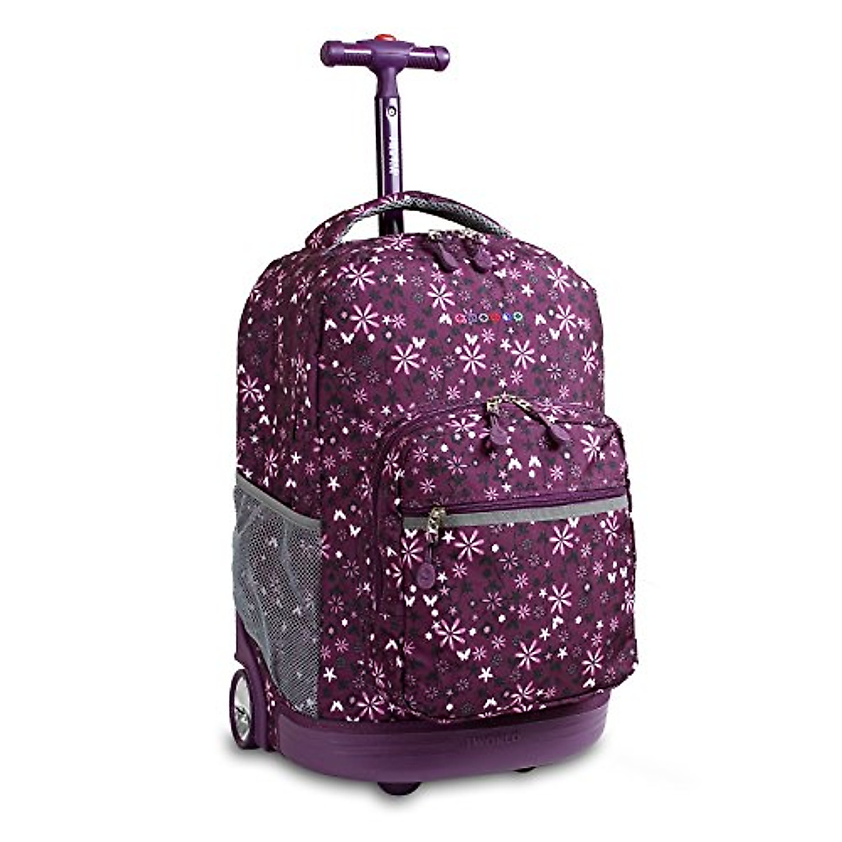 J World New York Sunrise Rolling Backpack, Garden Purple, One Size