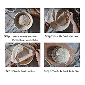 3pcs 5" Banneton Proofing Basket Round Bread Brotform with Liner Eco-Friendly Natural Rattan for Professional & Home Bakers