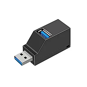 SHYPT USB 3.0 Adapter Extender Mini Splitter Box 3 for PC Laptop Mobile Phone High Speed U Disk Reader (Color : Black)