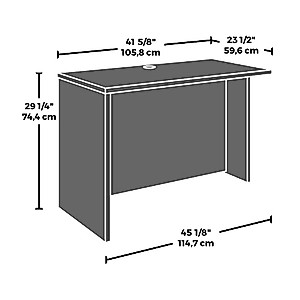 Sauder Affirm 72" x 78" Bowfront Executive L-Desk Combo, L: 71.10" x W: 35.43" x H: 29.29", Classic Cherry Finish