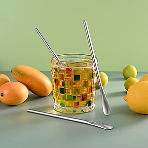 6.2 In Stainless Steel Long Coffee Spoon Stirring/Stir Stick,Drink Stirrer Mixing Spoon,Metal Coffee Stirrer Cocktail Stick Reusable,Long Skinny Teaspoon Stirring,Tiny Spoon,Iced Tea Spoon,Bar Spoon.