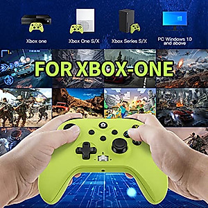 2.4G Wireless Controller Compatible With Xbox Series X/Xbox Series S/Xbox One/Xbox One S/Xbox One X/PC, Built-in 650mAh Rechargeable Battery, Upgraded Joystick, TURBO Function (Green)