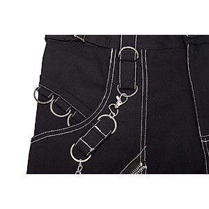 Cicilin Men's Fashion Hip Hop Rock Punk Gothic Sport Hiking Riding Casual Cargo Pants Street Dance Pants Harem Trousers Size 36 Black