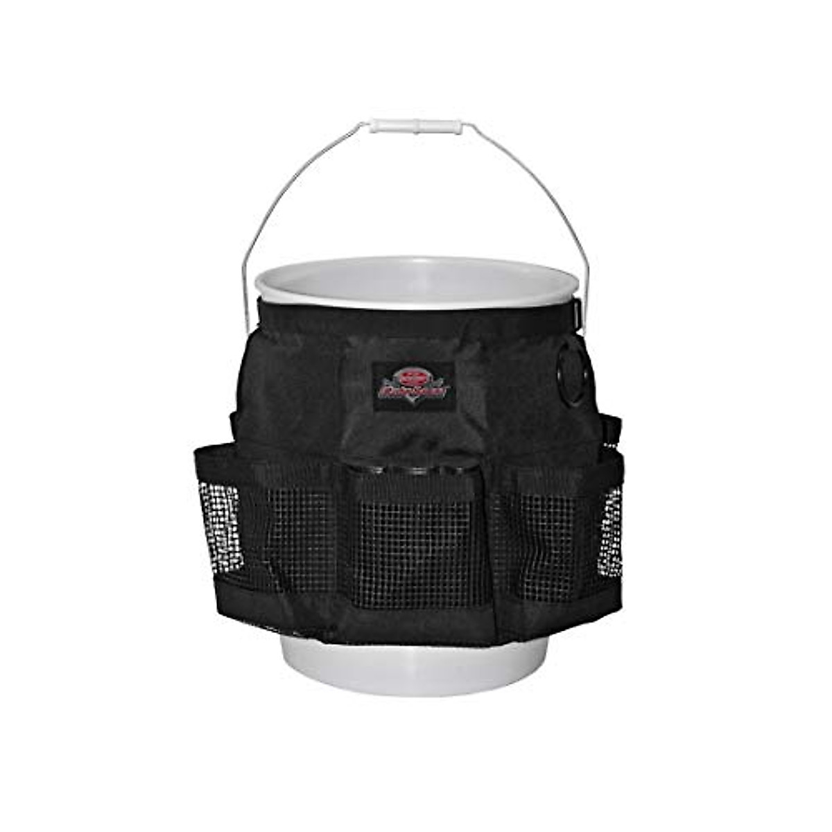 Bucket Boss Auto Boss Wash Boss Organizer for a 5 Gallon Bucket, with Fast-Drying, Exterior Mesh Pockets for Car Wash Supplies, Allowing for Soap and Water in the Bucket, in Black, AB30060
