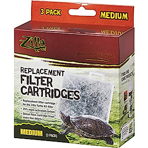 Zilla (4 Pack) Basking Platform Replacement Filter Cartridges for Aquarium (3 Filters Per Pack)