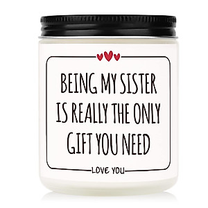 Afterprints Sister Gifts, Funny Sister Candle, Birthday Gifts for Sister, Christmas Sisters Gifts from Sister Brother, Valentines Day, Mothers Day Present, Soy Wax Scented Candles