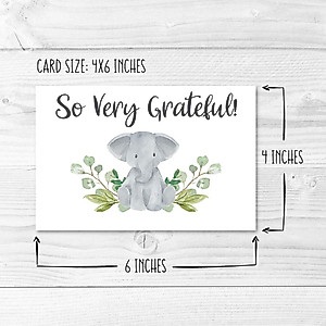Hadley Designs 24 Elephant Baby Shower Thank You Cards With Envelopes Baby Shower Thank You Cards Girl - Thank You Cards Baby Shower Boys, Baby Elephant Thank You Card Baby Shower Thank You Cards Boy