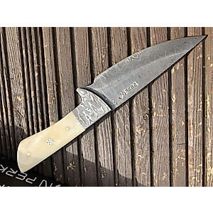 Perkin 3200 Handmade Damascus Steel Hunting Knife with Sheath