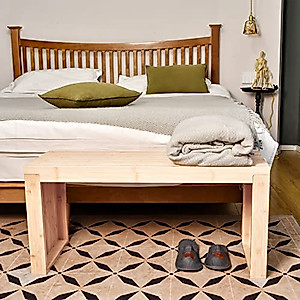 APRTAT Bamboo Dining Bench,Indoor Storage Bench Wood | Kitchen & Living Room Furniture-35.43L x 12.99W x 16.93H in