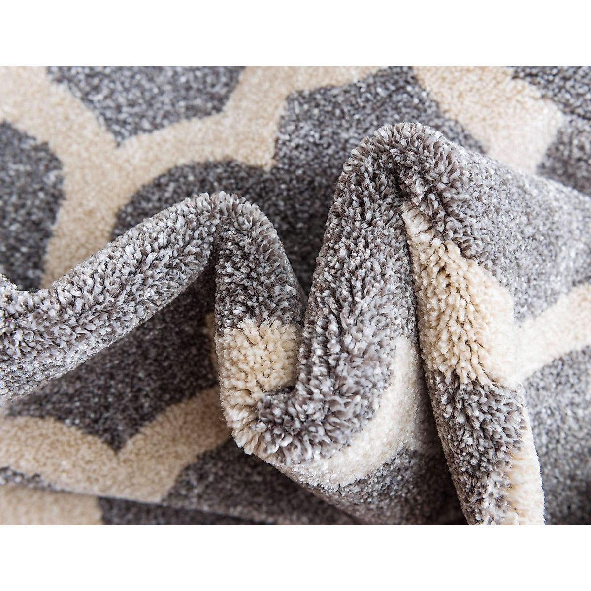 Unique Loom Trellis Collection Area Rug - Philadelphia (4' 1" x 6' 1" Rectangle Dark Gray/Beige)