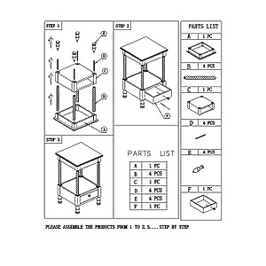 Frenchi Home Furnishing Night Stand/End Table