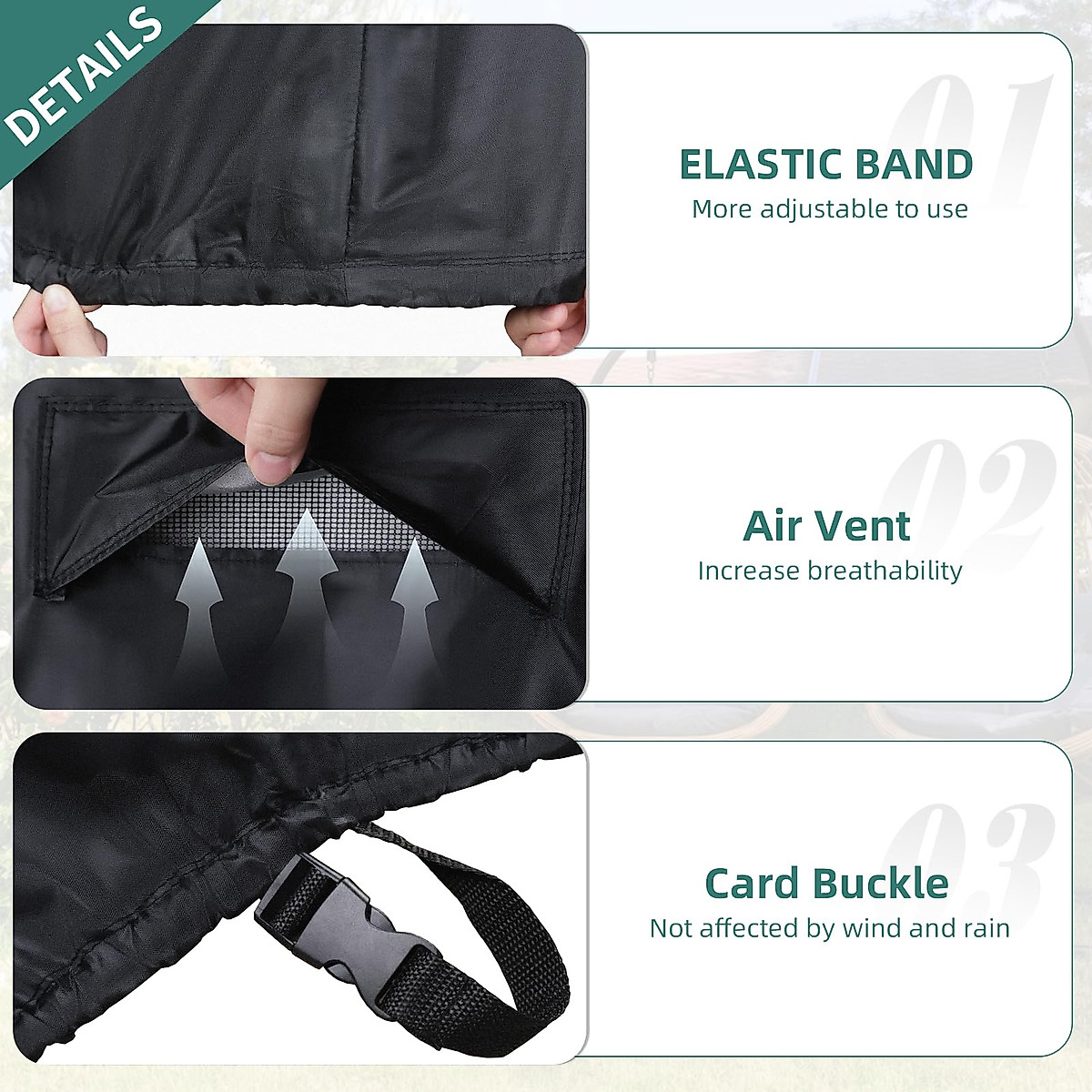 Outdoor Table Cover, Zadst Cycle Patio Table Cover 56 x 56 x 27.5", Oxford Fabric Patio Table Covers for Outdoor Furniture, Patio Table Covers for Chairs and Tabels