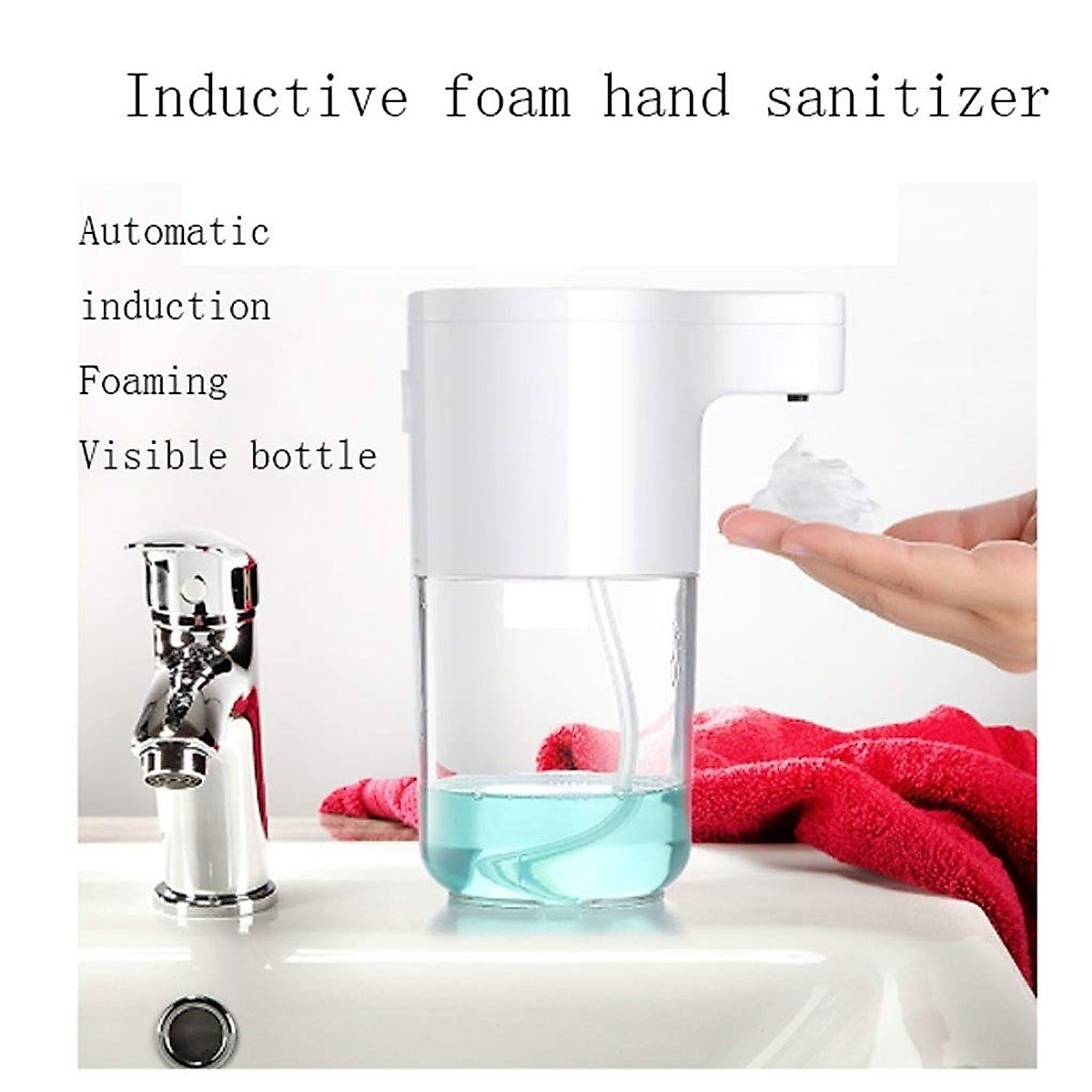 Soap Pump Dispenser Transparent Automatic Kitchen Bathroom Soap Dispenser Creative Bathroom Foam Hand Bottle 350ml Bottles Dispenser