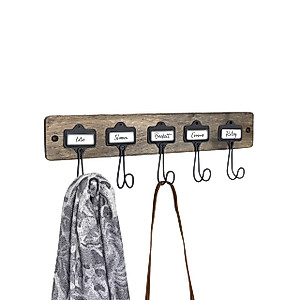 Spectrum Diversified Vintage Living™ Wall Mount 5 A-Hook w/Nameplates for Entryway Storage and Organization