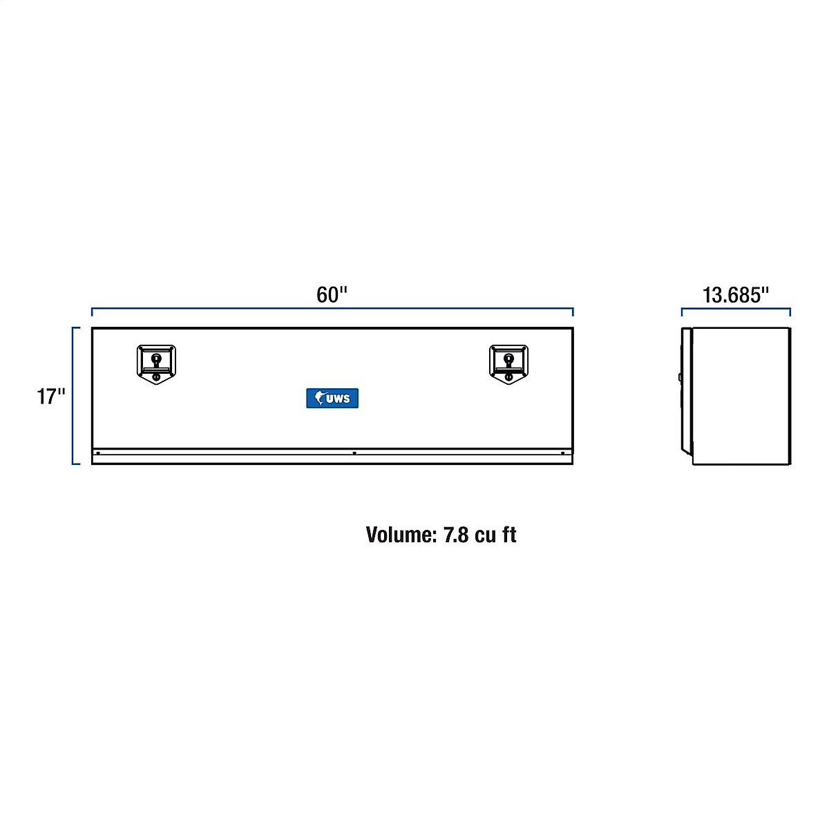 UWS TBTS-60-BLK Topsider Black Aluminum One Door Toolbox