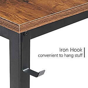 Cubiker L-Shaped Desk with Hutch, 60" Corner Computer Desk, Home Office Gaming Table with Storage Shelves, Space-Saving, Dark Rustic